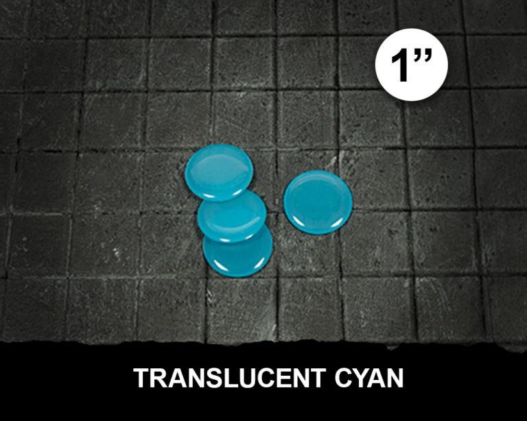 1 Inch Cyan Round Tokens - Tactical Tokens