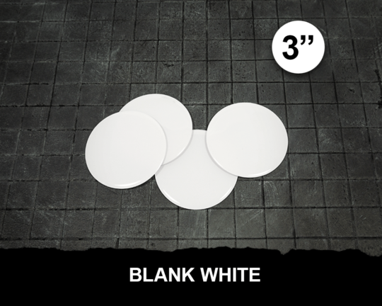 3 Inch Blank White Round Tokens - Tactical Tokens