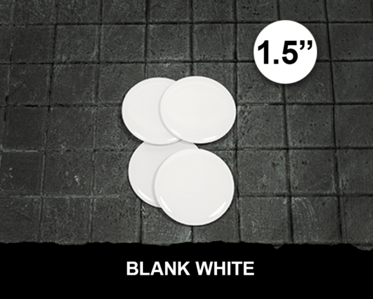 1.5in (40mm) Blank White Round Tokens - Tactical Tokens