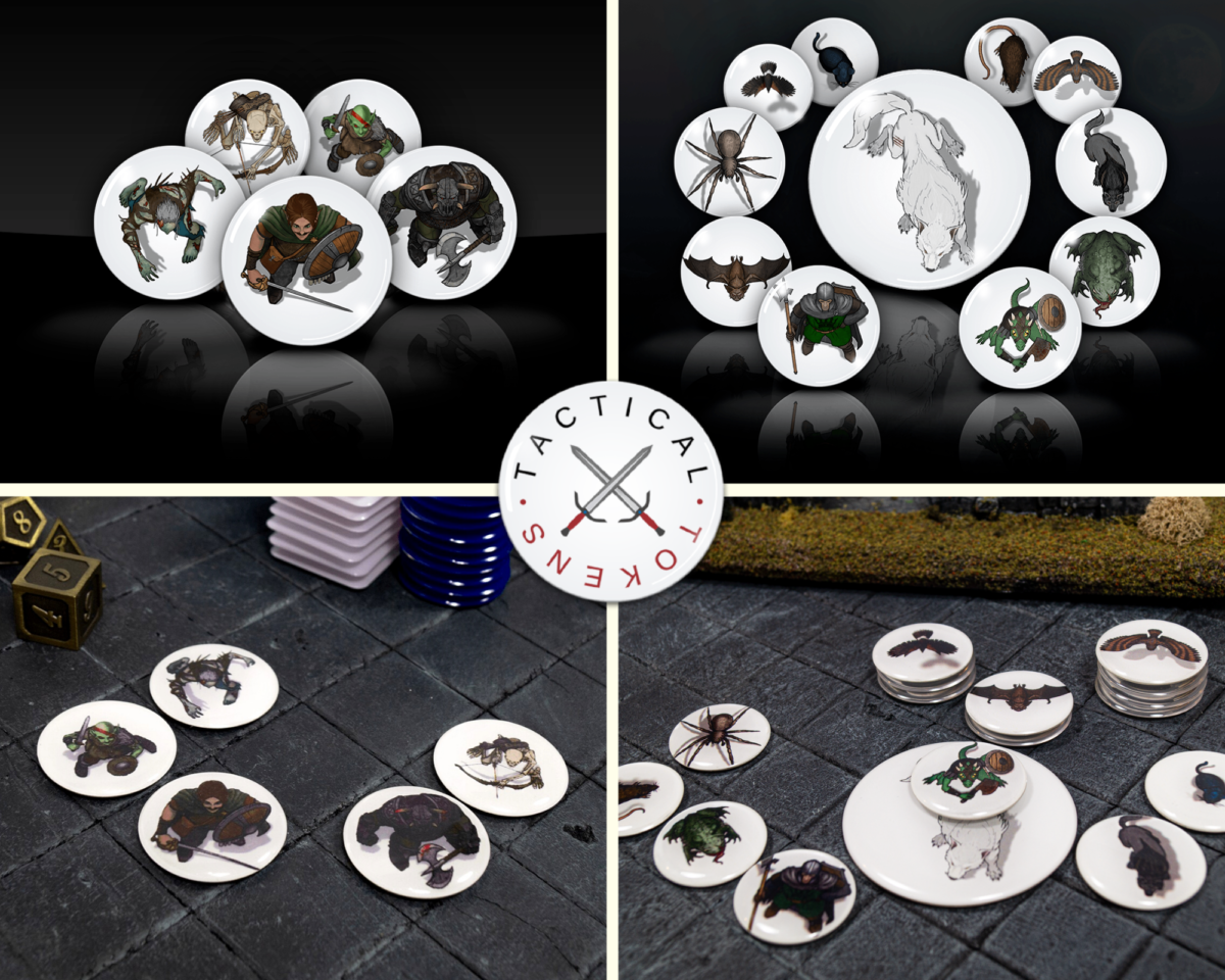 Printed Tokens: Common Creatures, Enemies, and Familiars - Tactical Tokens